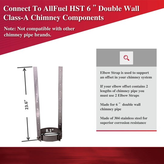 Elbow Strap for 6" Inner Diameter Chimney Pipe